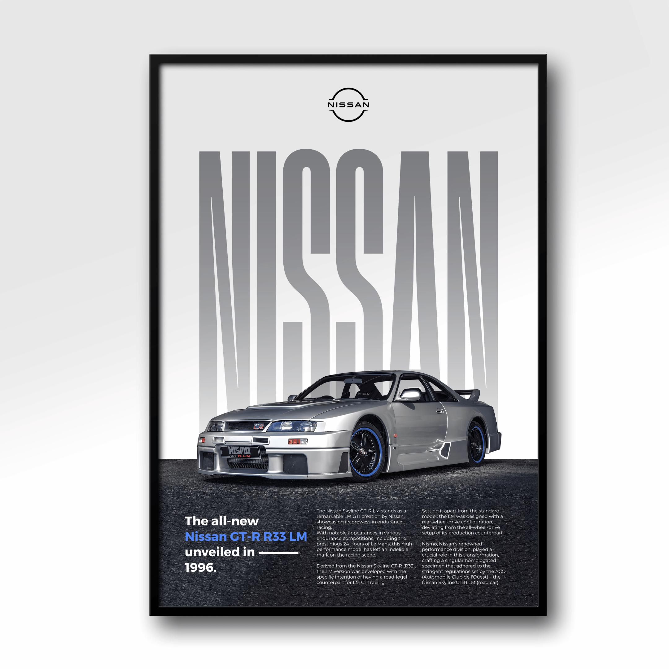 Poster Nissan GT-R R33 LM - posterz.